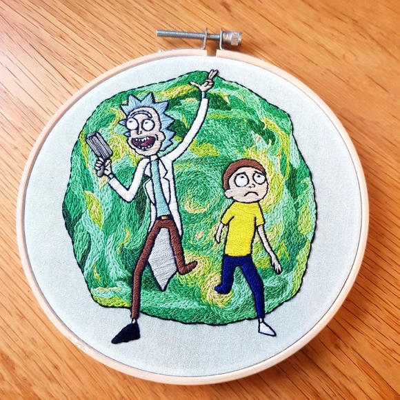 Art | Rick And Morty Embroidery | Poshmark